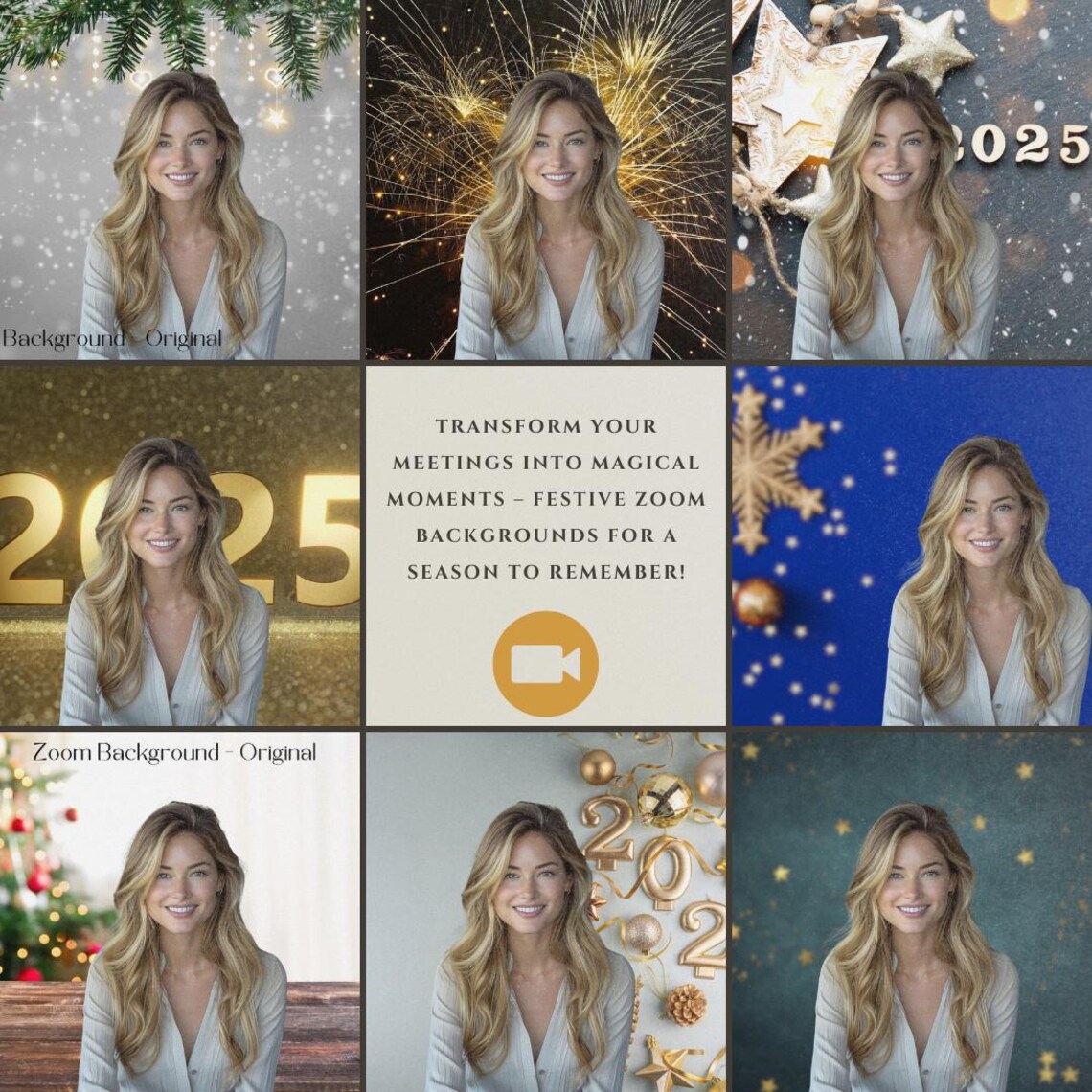 Holiday Zoom Backgrounds- Christmas&new Year Bundle| 30 Zoom Background ...