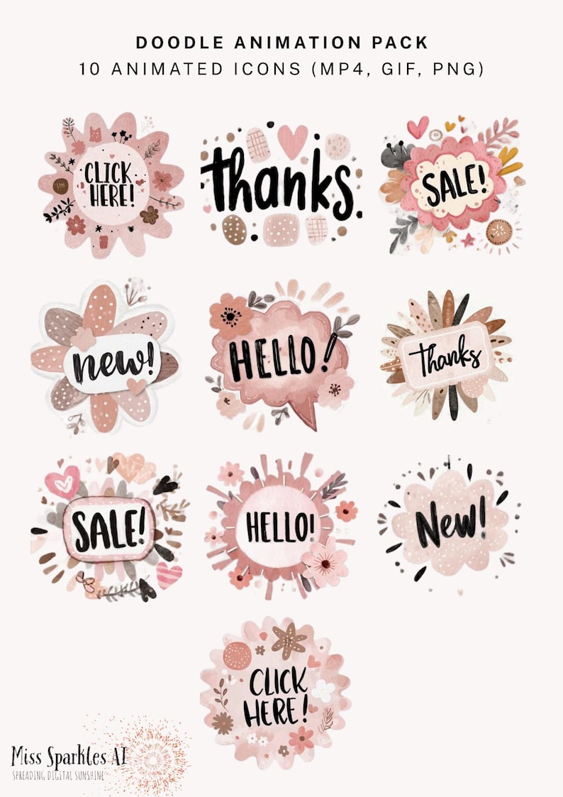 Doodle Animation Pack | 10 Animated Icons|animation Pack|storie Icons ...