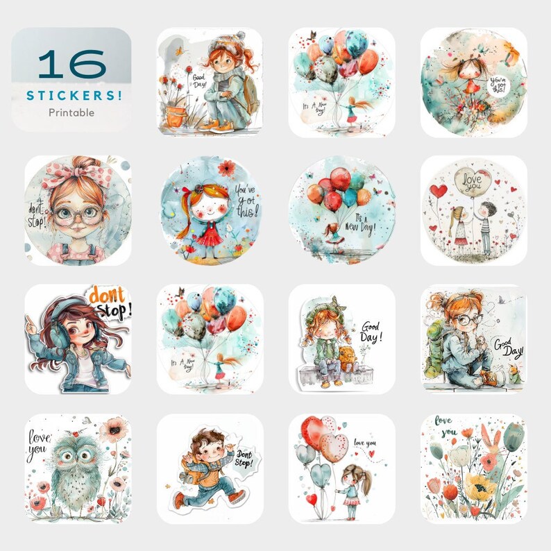 Back-to-school Encouragement Stickers- Character Illustrations With ...