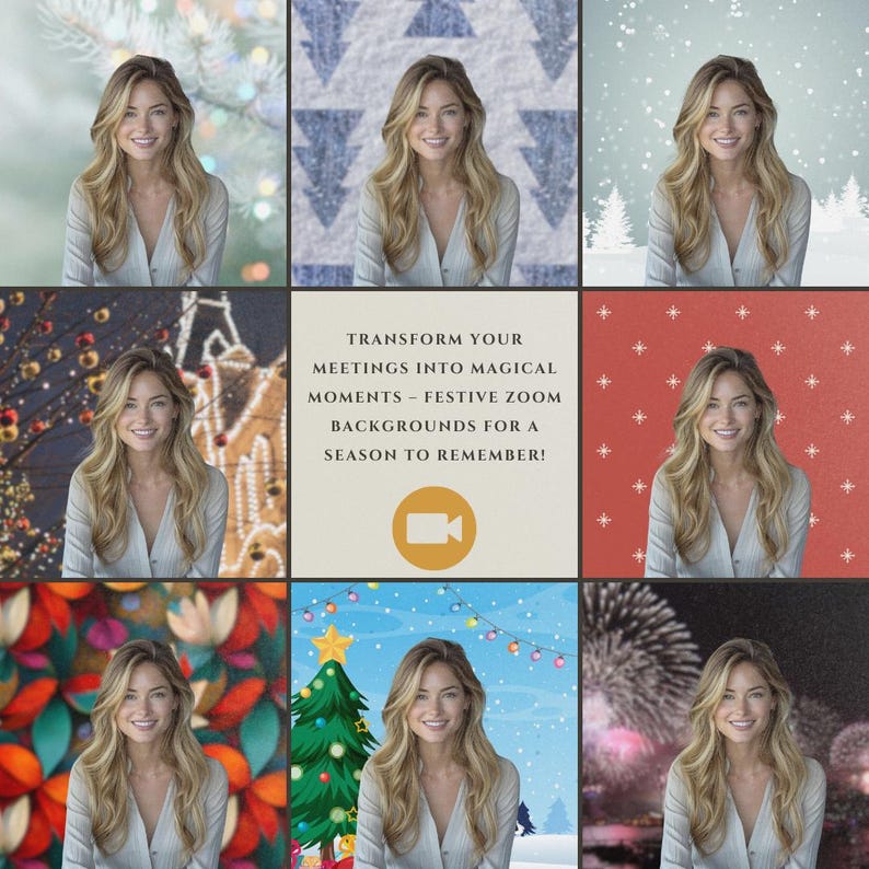 Holiday Zoom Backgrounds- Christmas&new Year Bundle| 30 Zoom Background ...