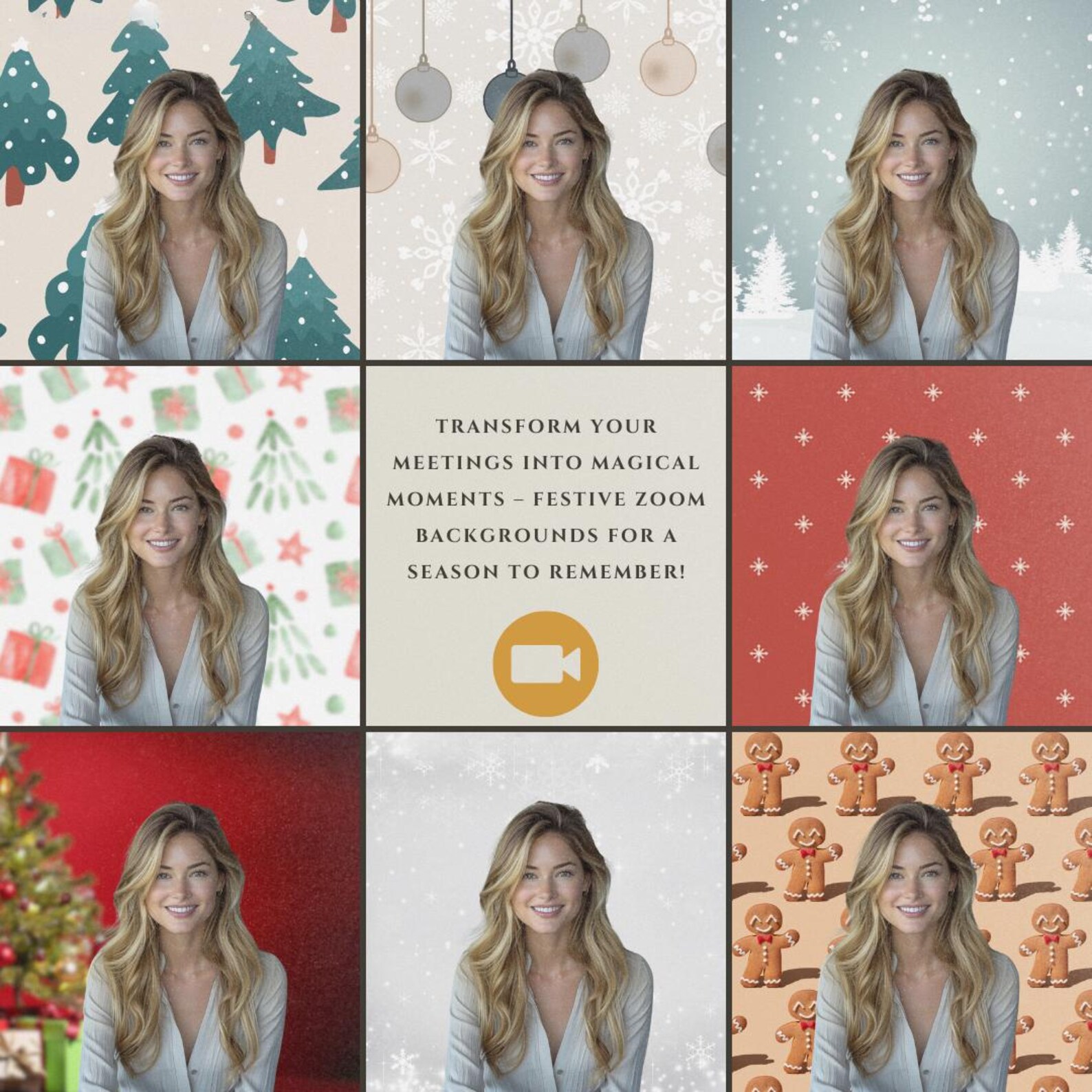 Holiday Zoom Backgrounds- Christmas&new Year Bundle| 30 Zoom Background ...