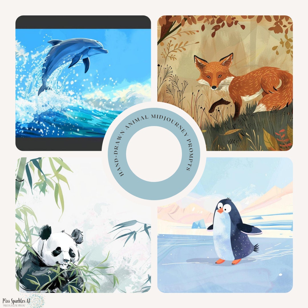 Animal Illustration Prompts Guide Whimsical Art Prompts +image Bundle ...