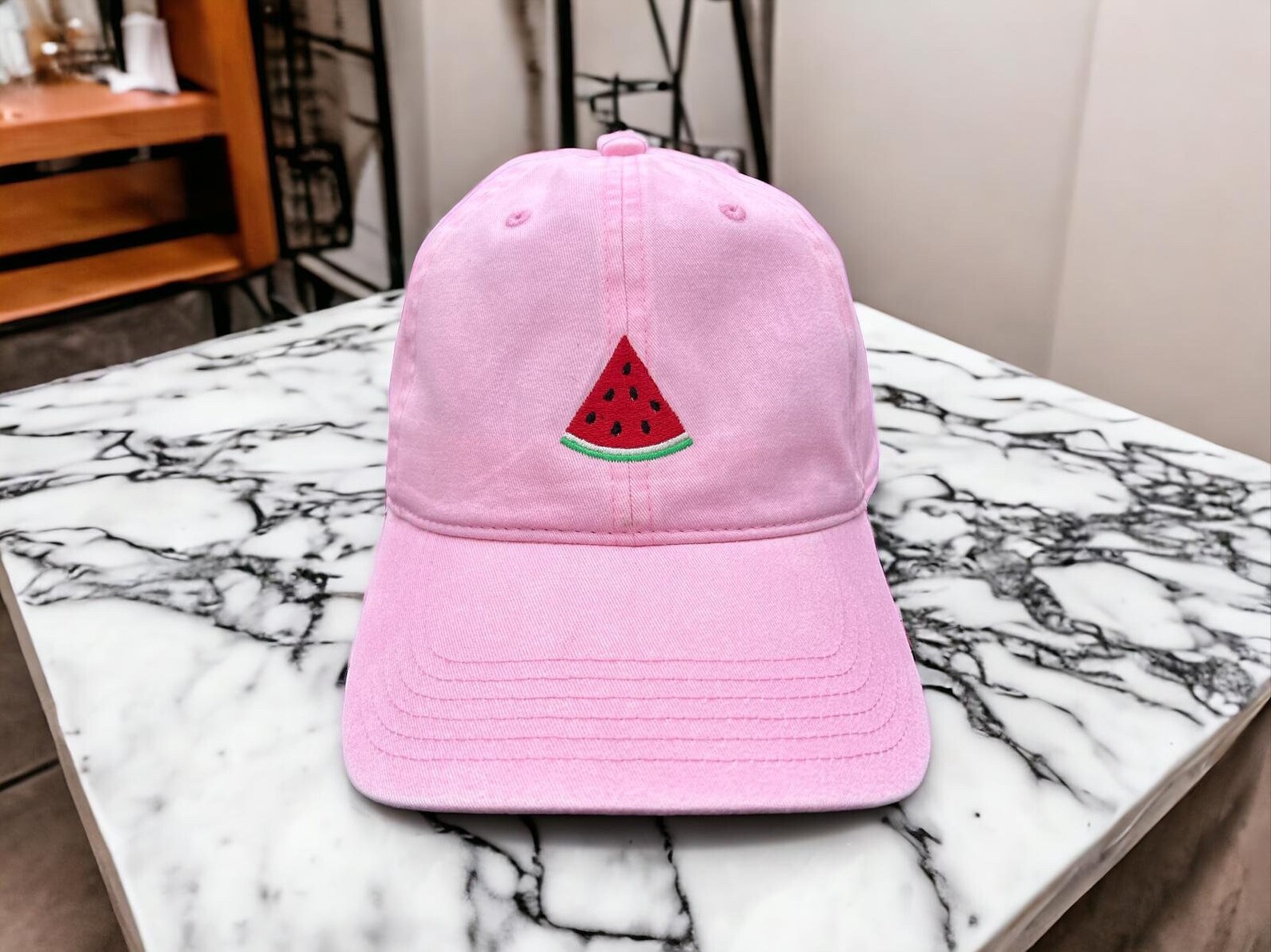 Watermelon Slice Embroidered Hat • Spring Summer Wear - Etsy