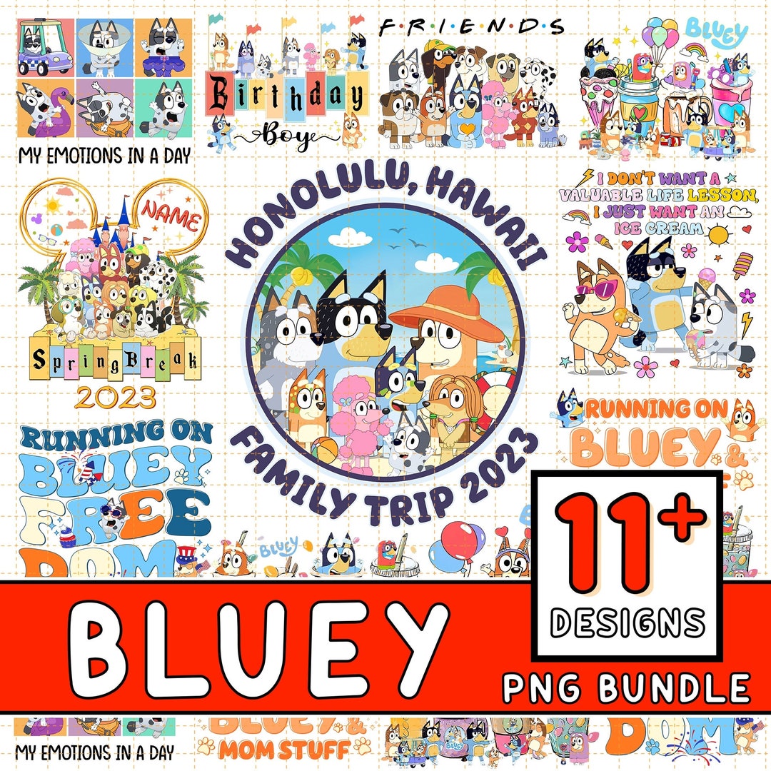 Bluey Vacation PNG Bluey Family PNG Bluey Design Digital - Etsy