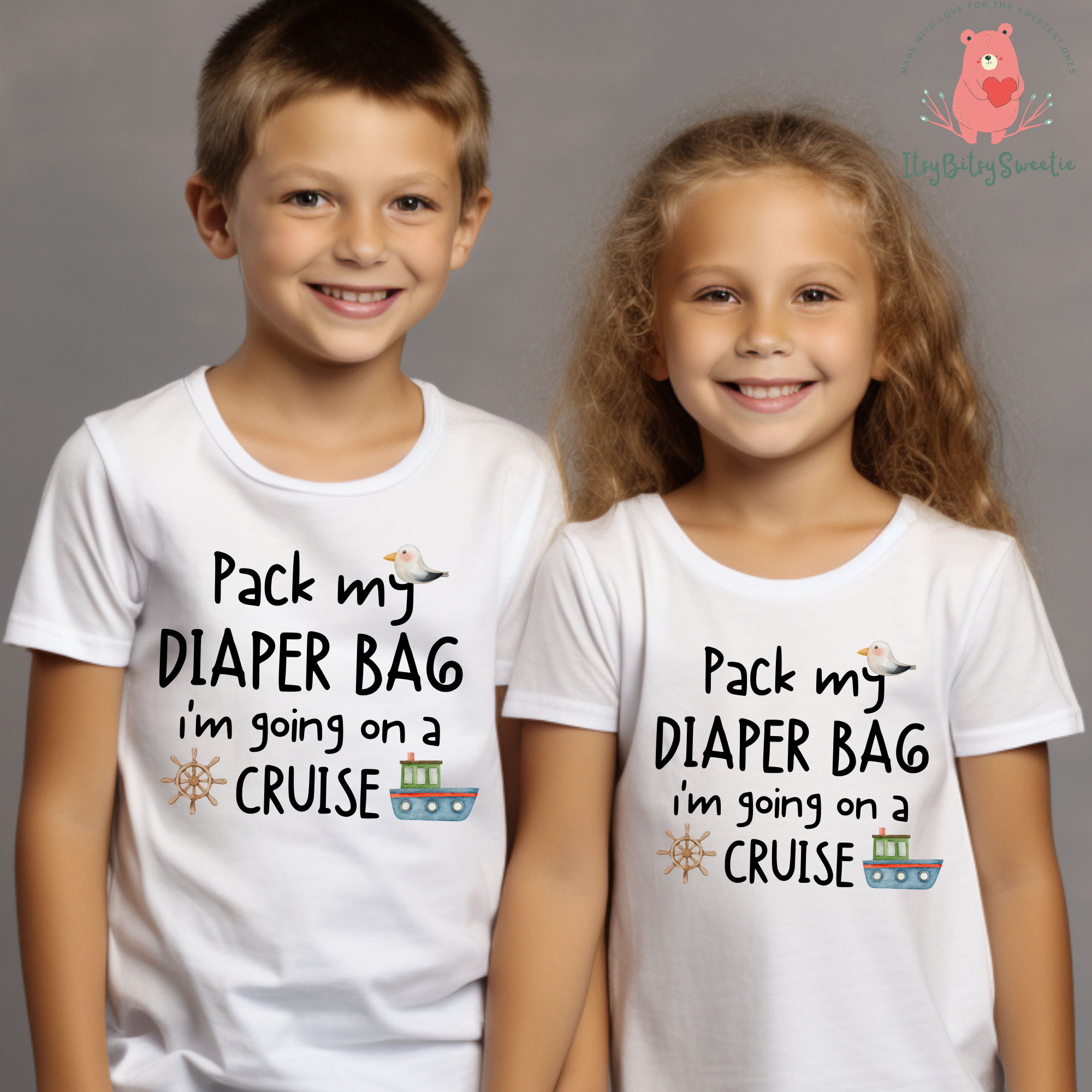 Funny Baby Cruise Tshirt, Pack My Diaper Baby's First Vacation Gift ...