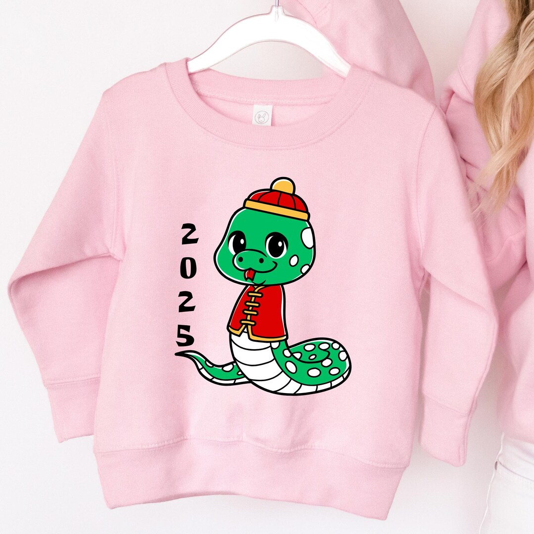 Cute Snake 2025 Kids Sweatshirt Year of the Snake Hoodie Chinese New ...