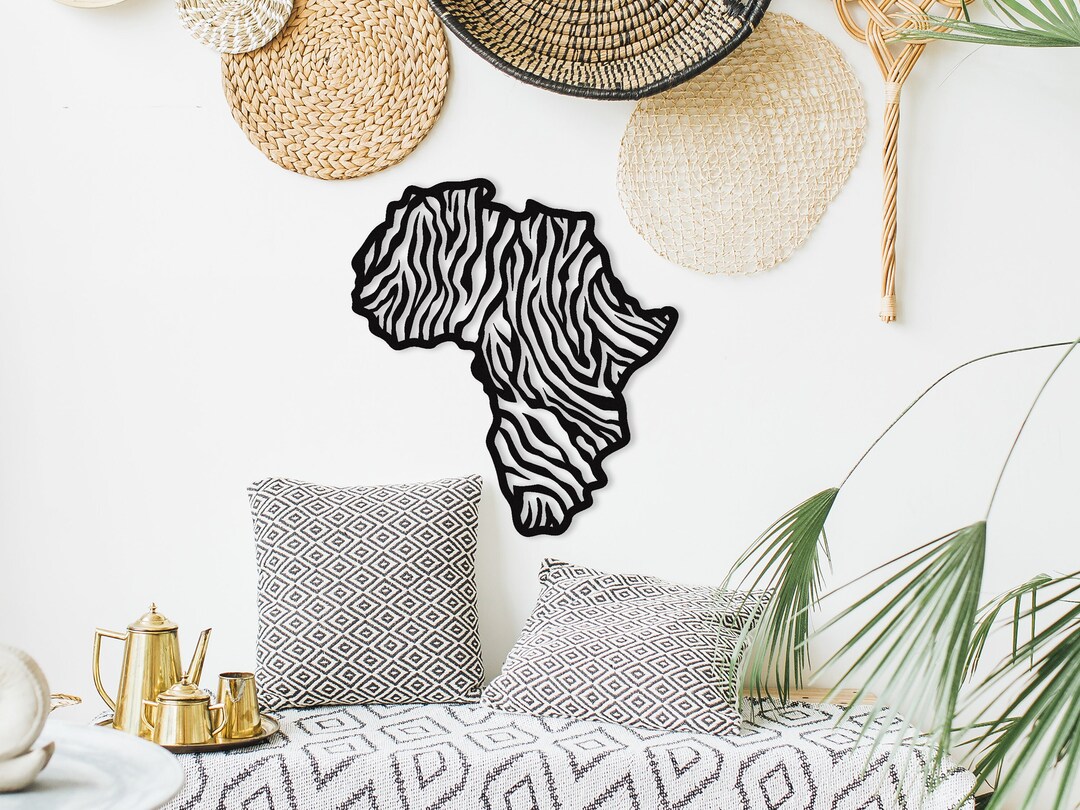 Africa Metal Wall Art, African Continent Decor, World Map Art, Boho ...