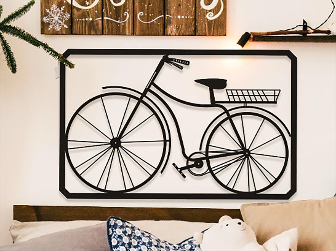 Bicycle Metal Wall Art, Bike Wall Decor, Cycling Gifts, Metal Wall ...