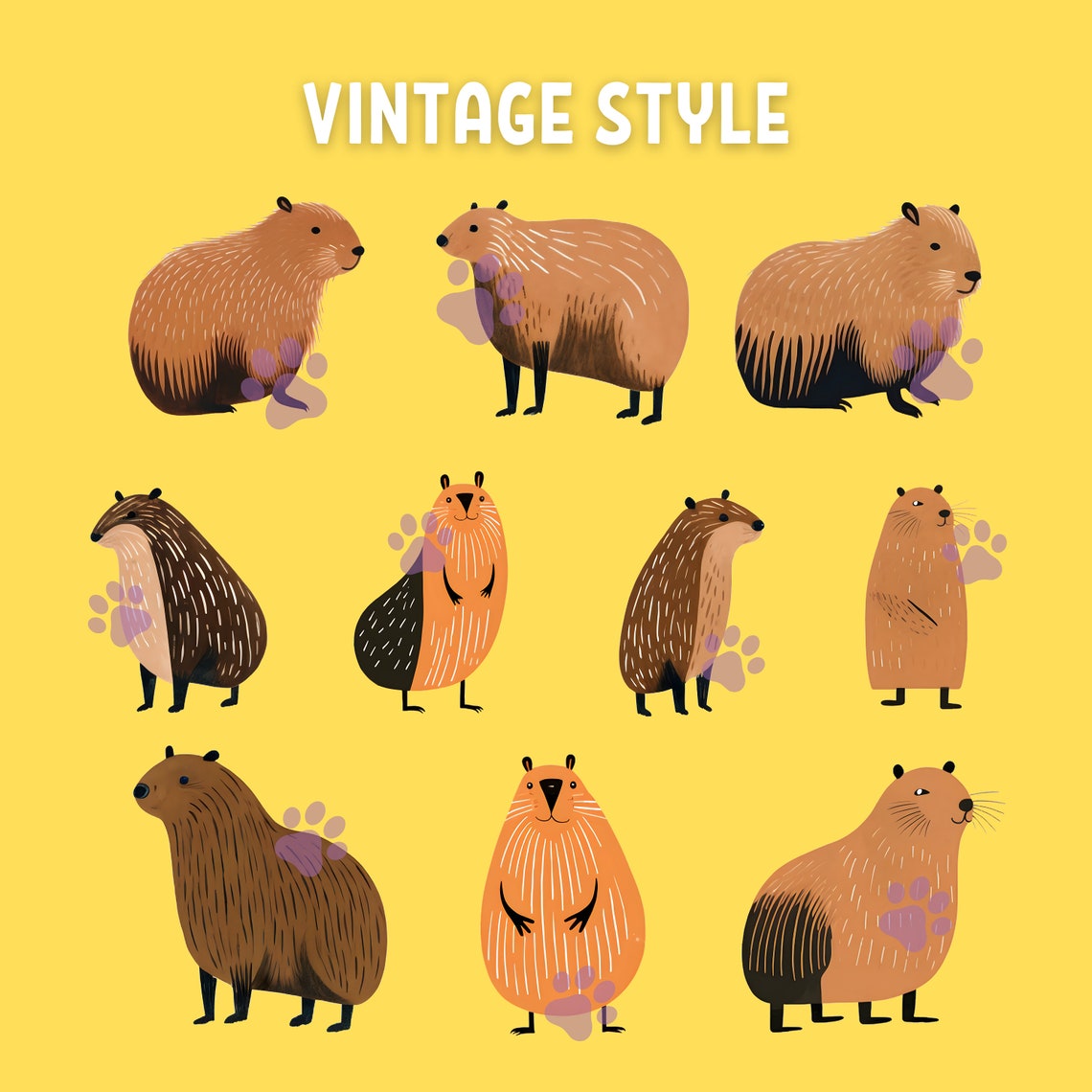 30 Bundle Capybara Clipart High Quality Transparent Pngs Instant ...