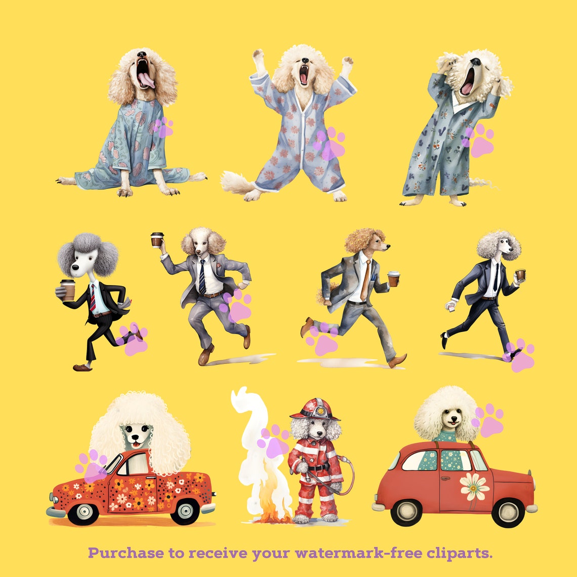 30 Bundle Poodle Clipart | Cute Dog | Puppy | Animal | Dog Breed | Dog ...