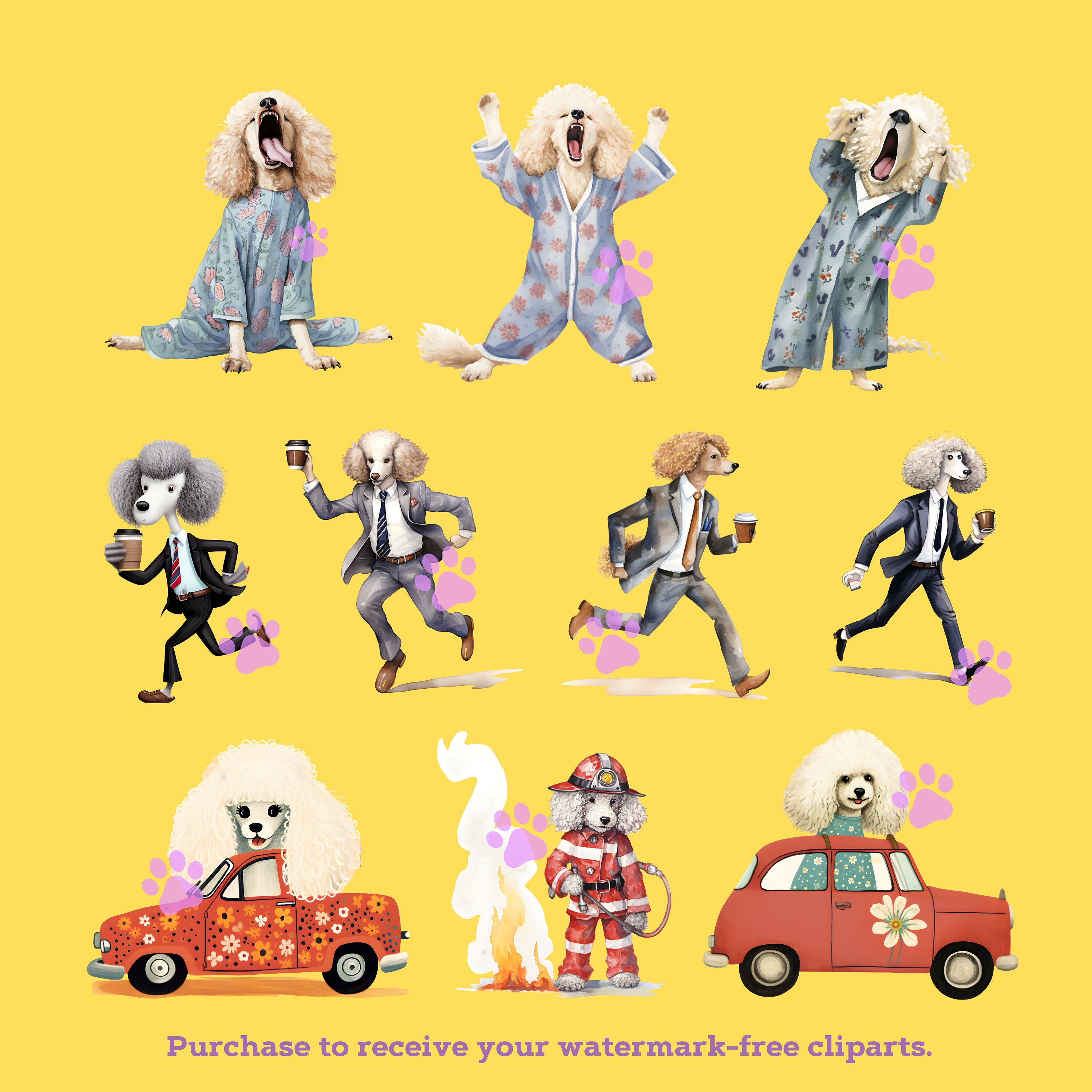 30 Bundle Poodle Clipart | Cute Dog | Puppy | Animal | Dog Breed | Dog ...