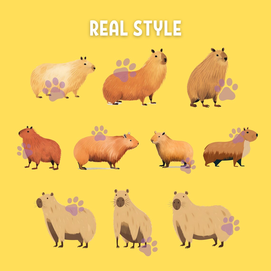 30 Bundle Capybara Clipart | High Quality Transparent Pngs| Instant ...