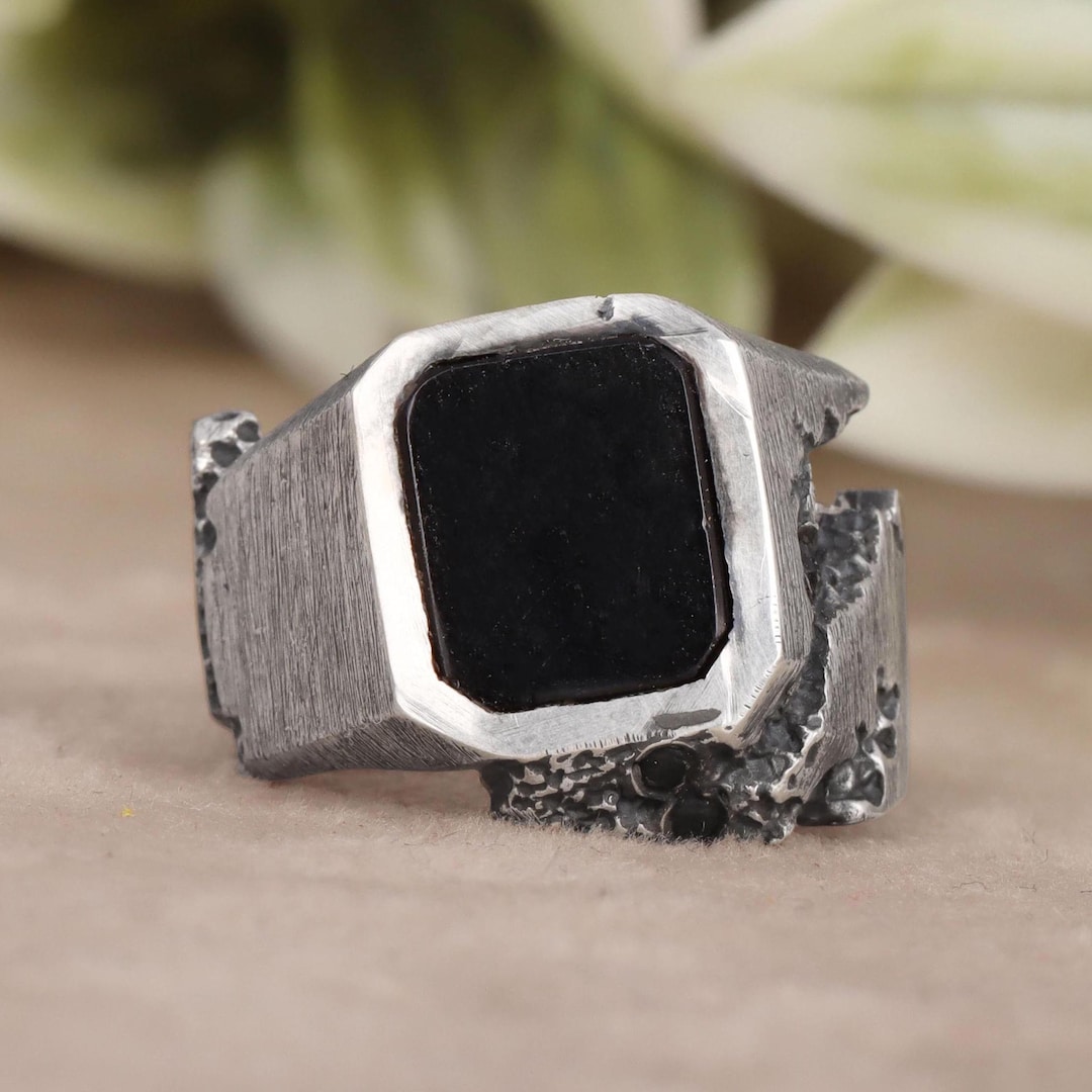 Black Onyx Ring, 925 Sterling Silver Ring, Black Onyx Men Ring, Promise ...