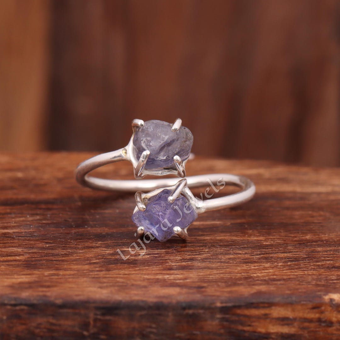 Raw Tanzanite Ring, Adjustable Ring, Crystal Ring, Handmade Ring, Gemstone Ring, Boho Ring ...