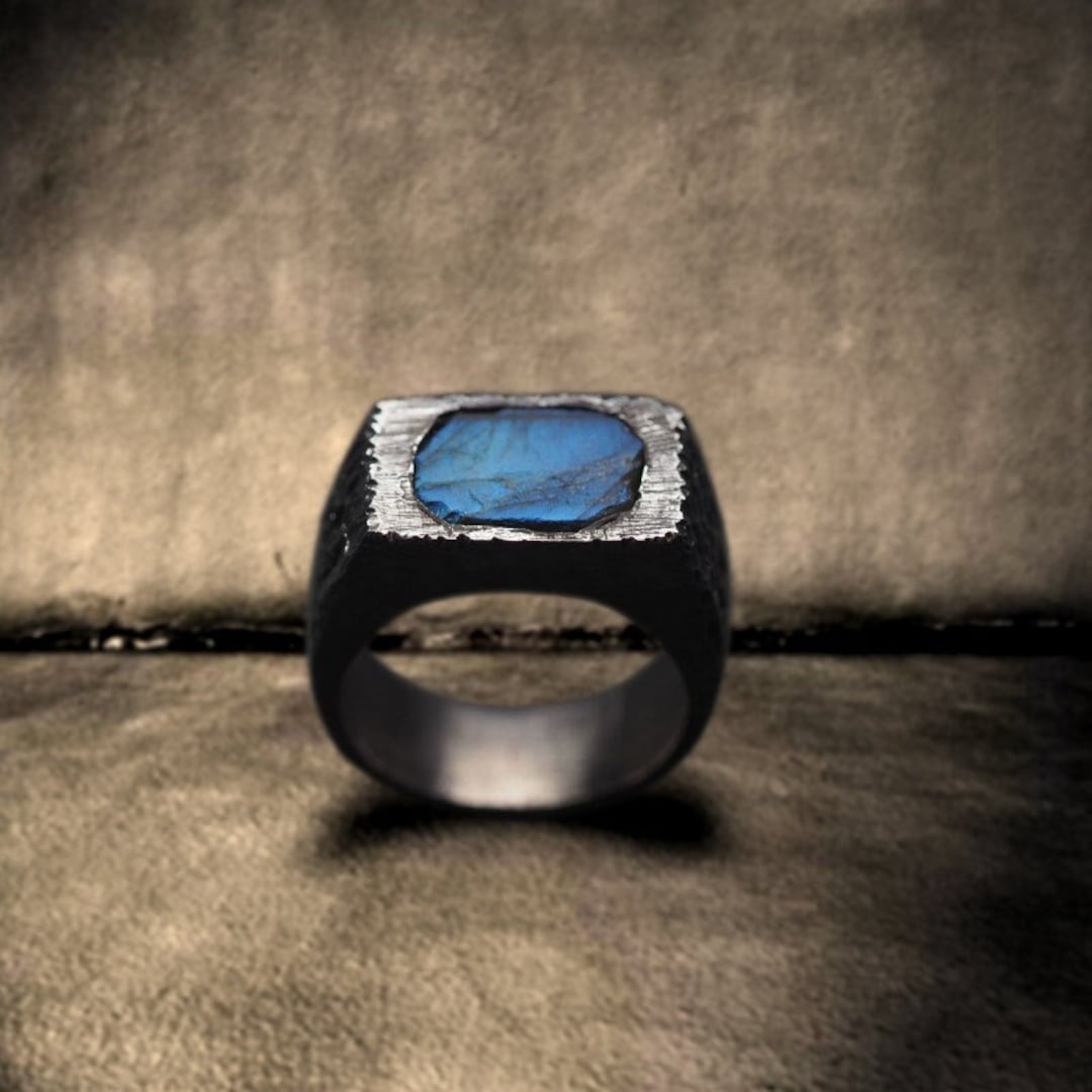Labradorite Gemstone Ring, 925 Sterling Silver Handmade Men's Ring ...