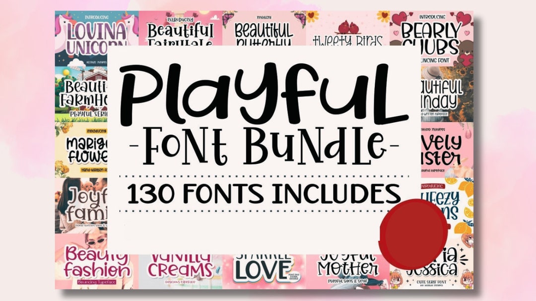 Playful Font Bundle Canvas SVG Instant Digital Download procreate ...