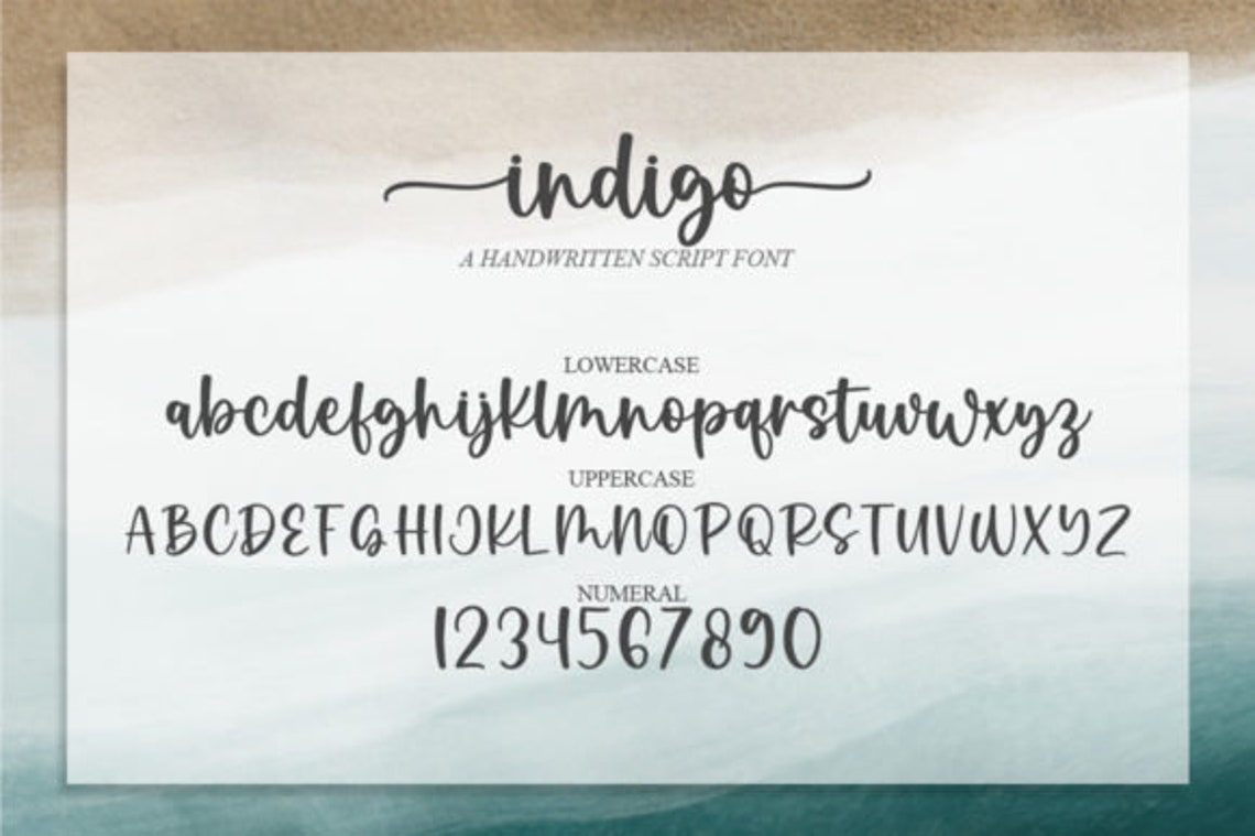 Indigo Font, Fonts With Tails, Wedding Font, Modern Font, Display Font, Cricut Font, Handwritten ...