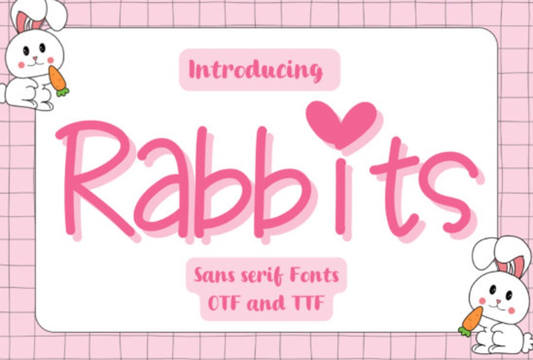 Rabbits Font, Handwritten Font, Chunky Font, Modern Calligraphy Font ...