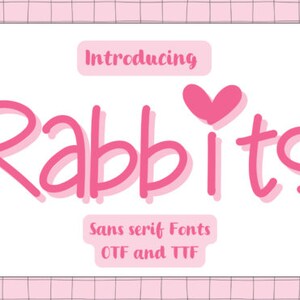 Rabbits Font, Handwritten Font, Chunky Font, Modern Calligraphy Font ...