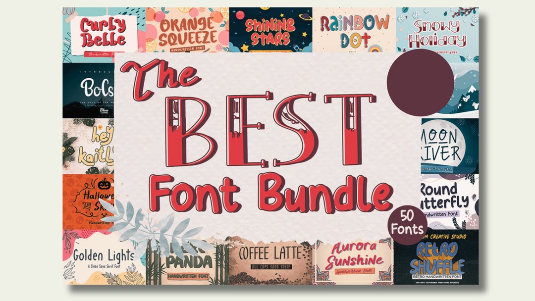 The Best Font Bundle Instant Digital Download procreate Prints Vintage ...