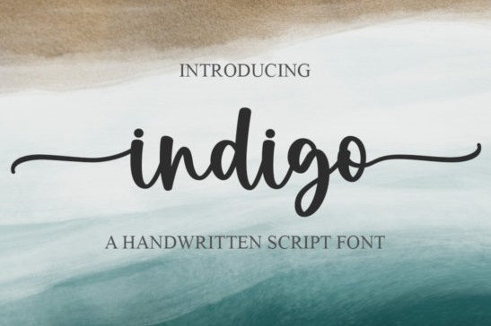 Indigo Font, Fonts With Tails, Wedding Font, Modern Font, Display Font, Cricut Font, Handwritten ...