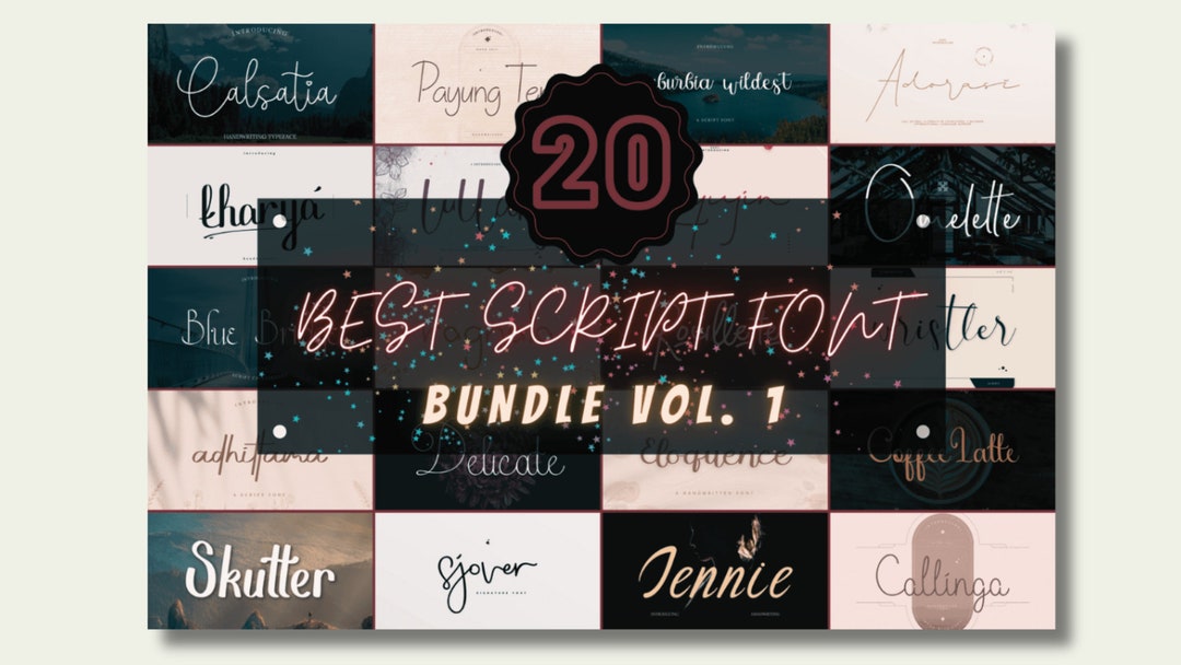 Best Script Font Bundle Vol.1 Instant Digital Download procreate Prints ...