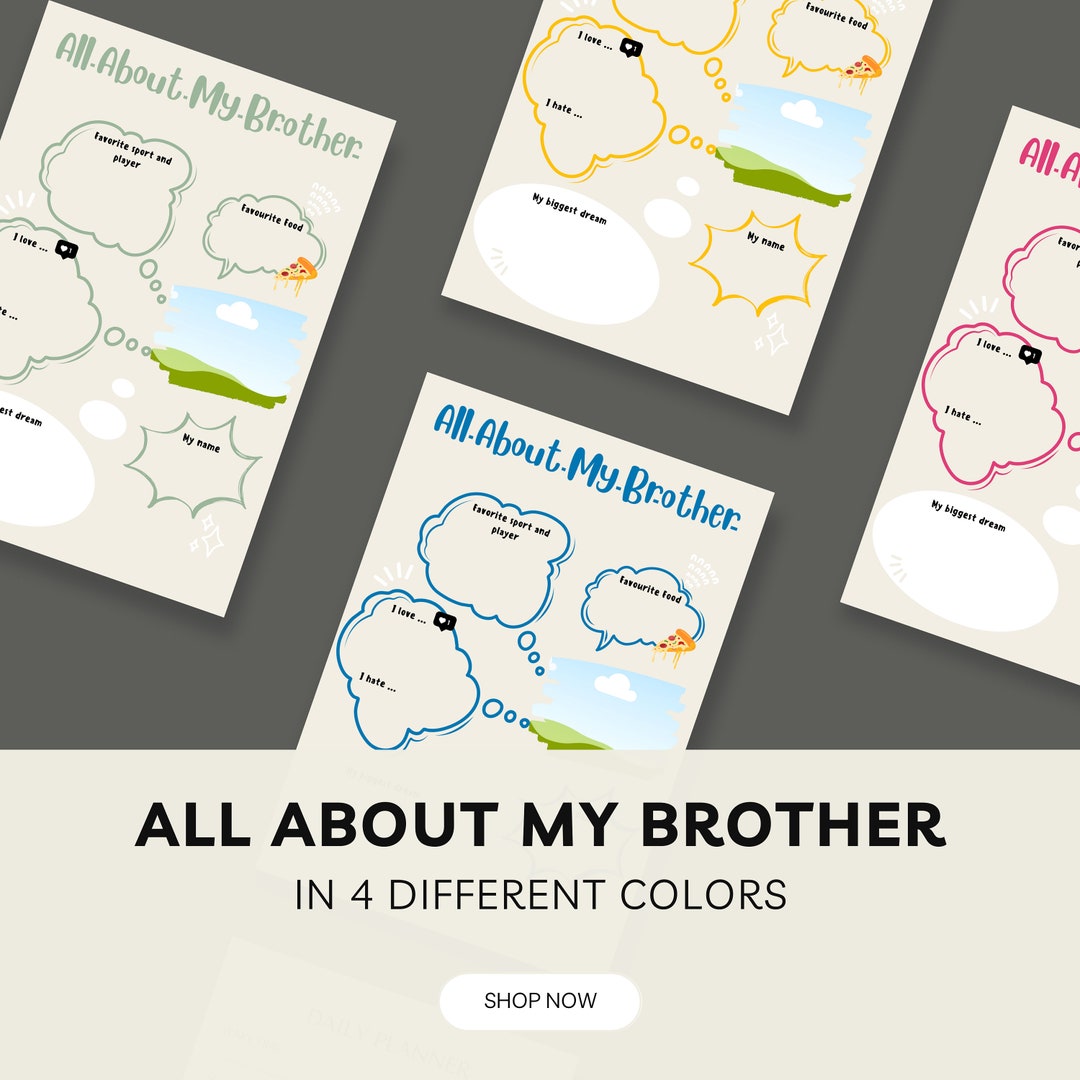All About My Brother Printable Template - Etsy