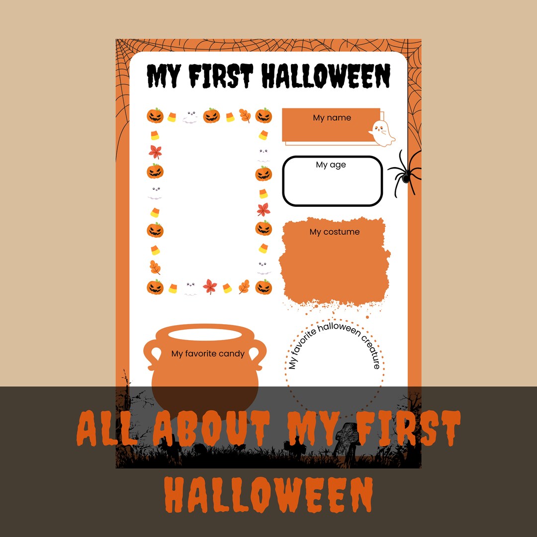 All About My First Halloween Printable Template - Etsy Canada