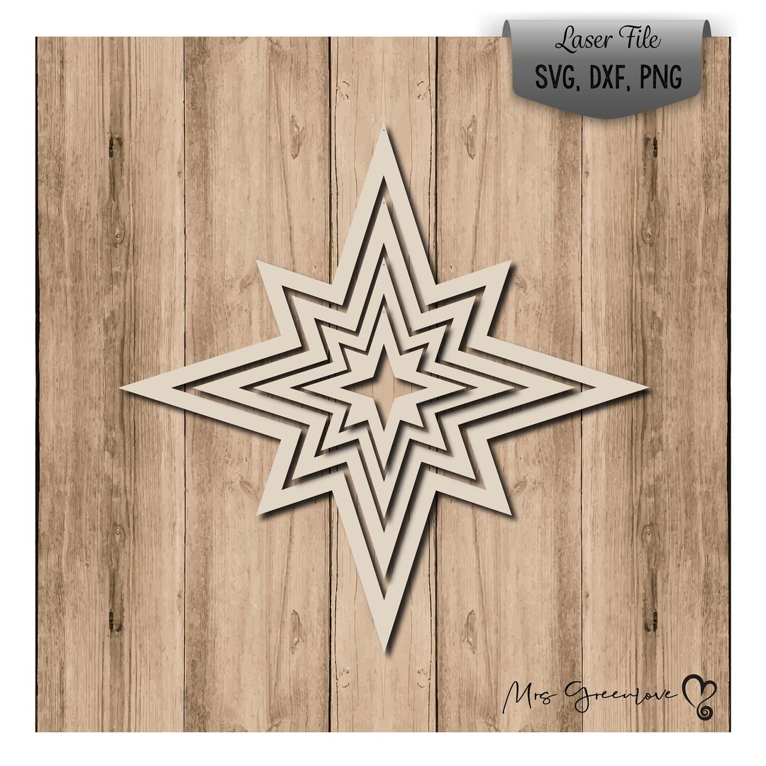 Laser File Star Svg, Dxf, Png - Etsy