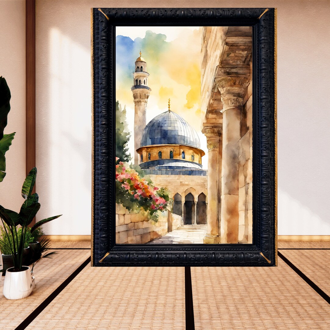 Mosque Print Al-aqsa Masjed Minaret Palestine Old Architecture - Etsy