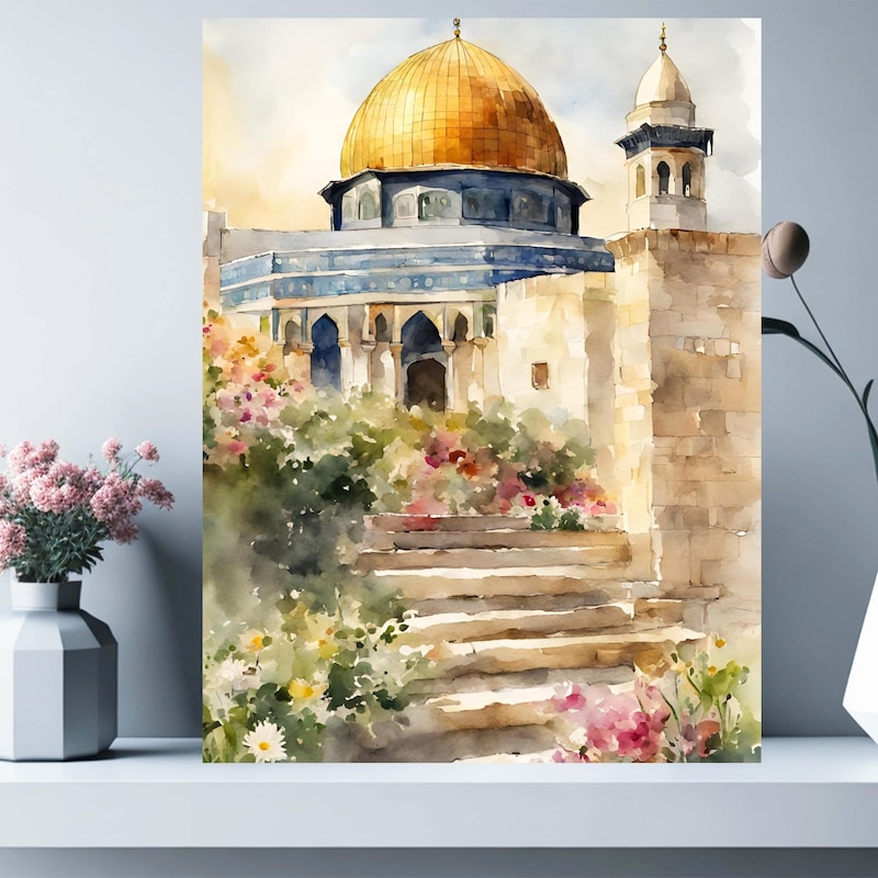 Mosques Watercolor Digital - Etsy UK