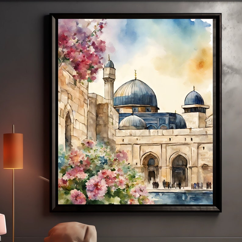 Mosque Print Al-aqsa Masjed Minaret Palestine Old Architecture - Etsy