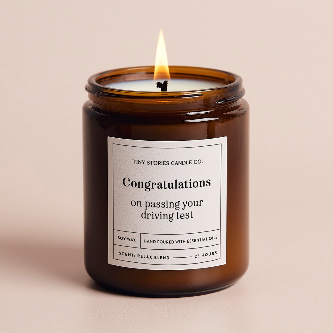 Driving Test Gift Congratulations You Passed Soy Wax Candle Gift ...