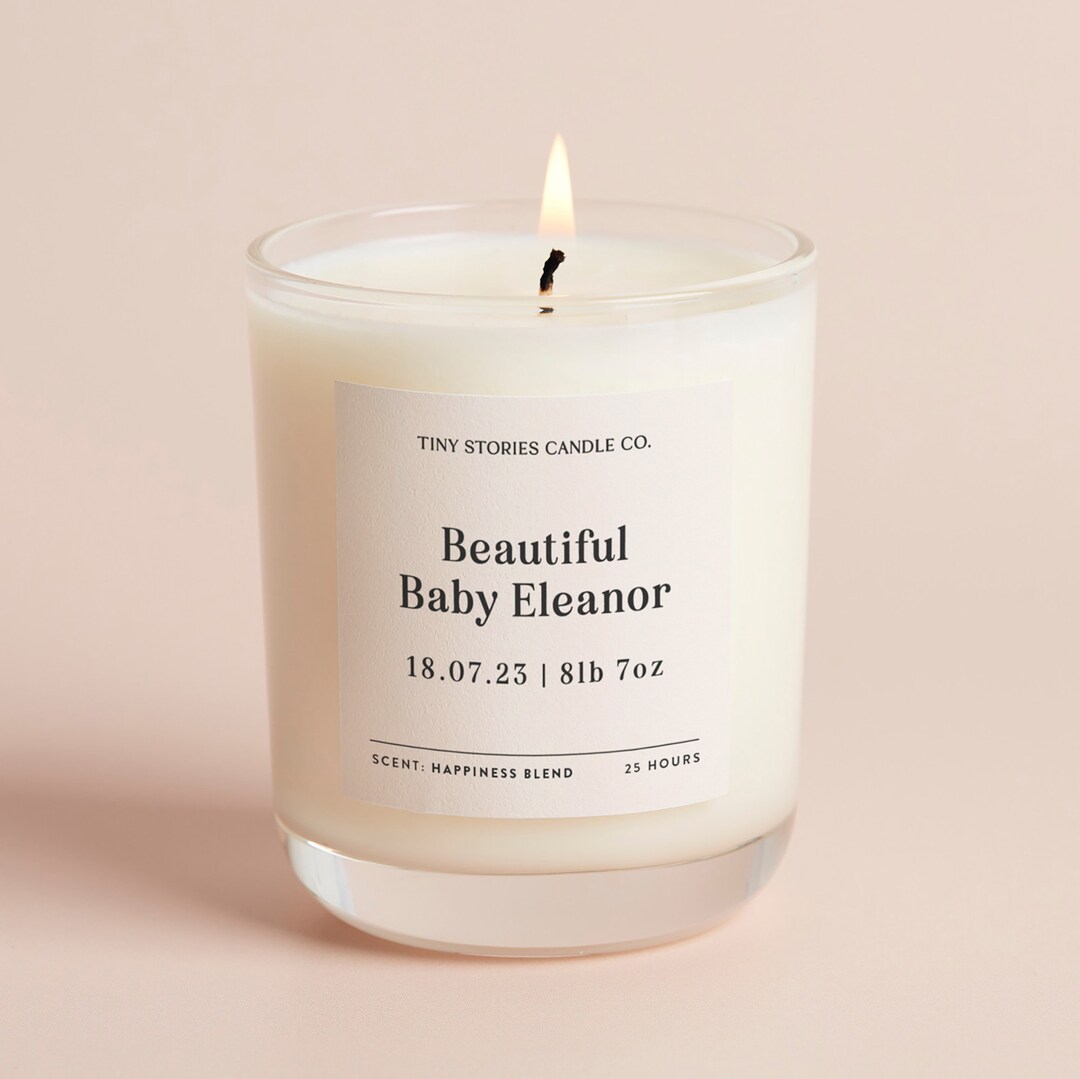 New Baby Congratulations Gift Personalised Candle Gift Soy Wax ...