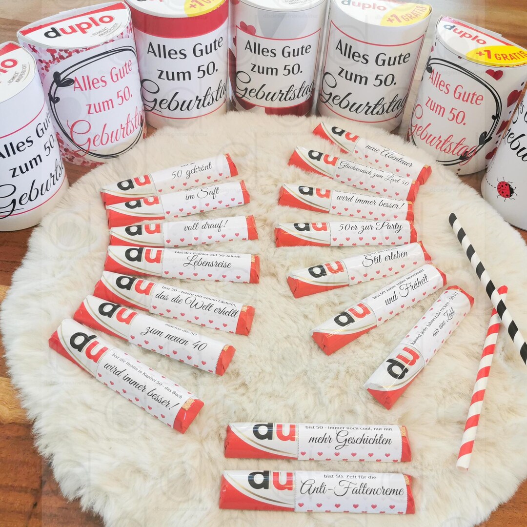 99 Digital 50th Birthday in German Duplo Wrappers for Chocolate Bars ...