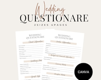 Professional Wedding Planner Client Questionnaire and Welcome Letter ...