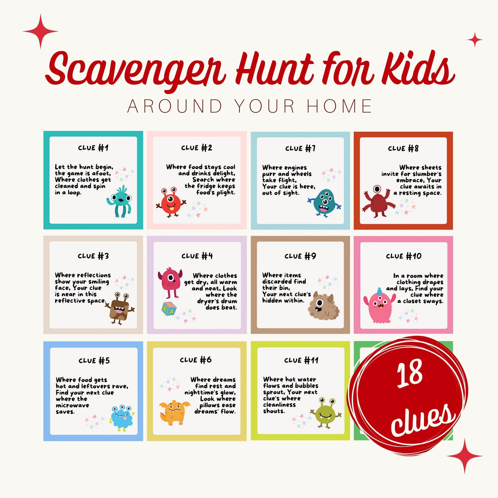 Indoor New Years Scavenger Hunt for Kids | Printable Editable Treasure ...