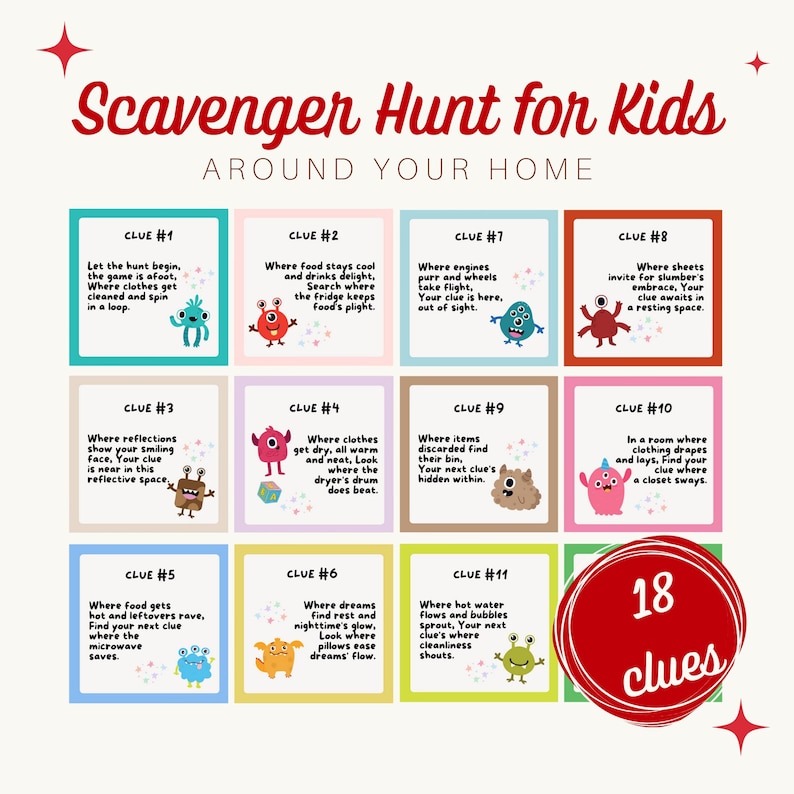 Indoor New Years Scavenger Hunt for Kids | Printable Editable Treasure ...