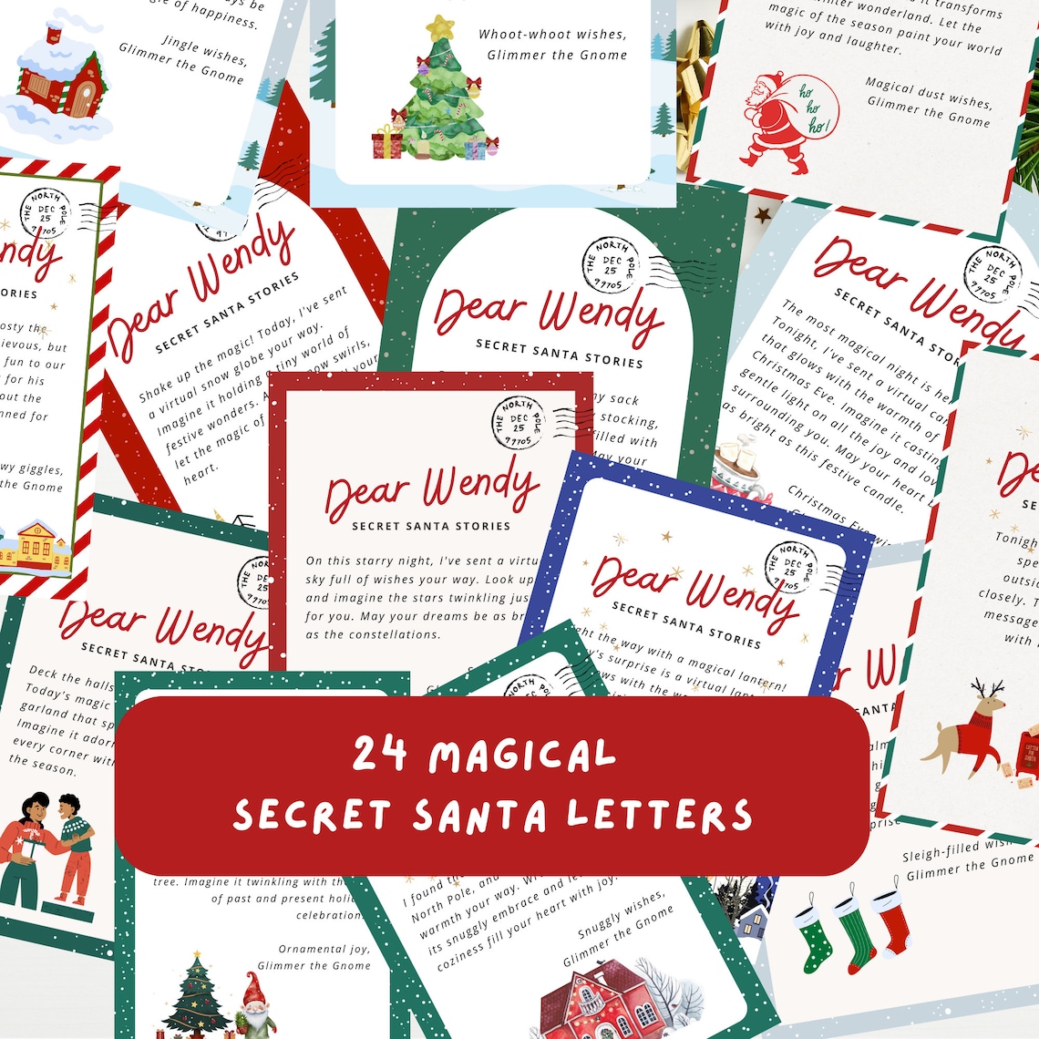 Secret Santa Letters With 24 Secret Santa Stories to Print Out,secret ...