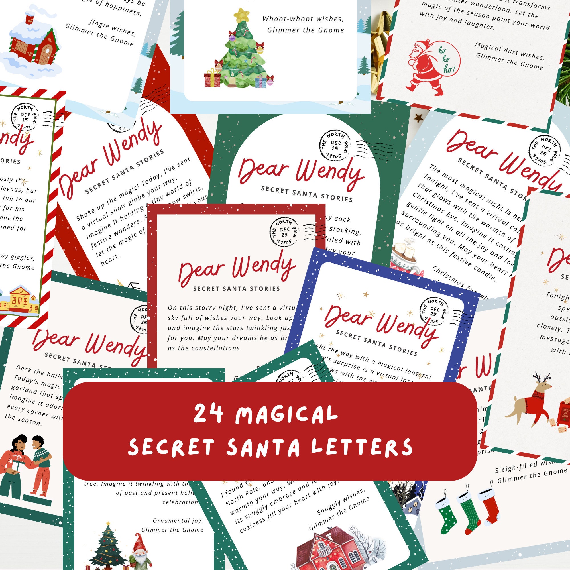 Secret Santa Letters With 24 Secret Santa Stories to Print Out,secret ...