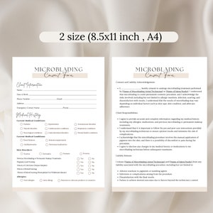 Professional Microblading Forms,editable Esthetician Templates ...