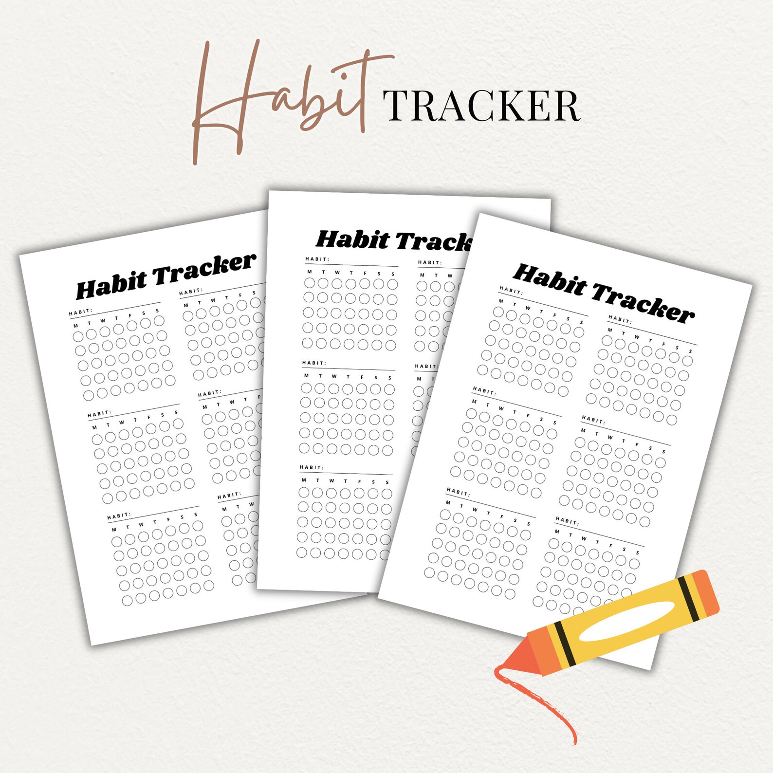 Habit Tracker A5 Journal Page PRINTABLE Tracker Monthly Tracker Monthly ...