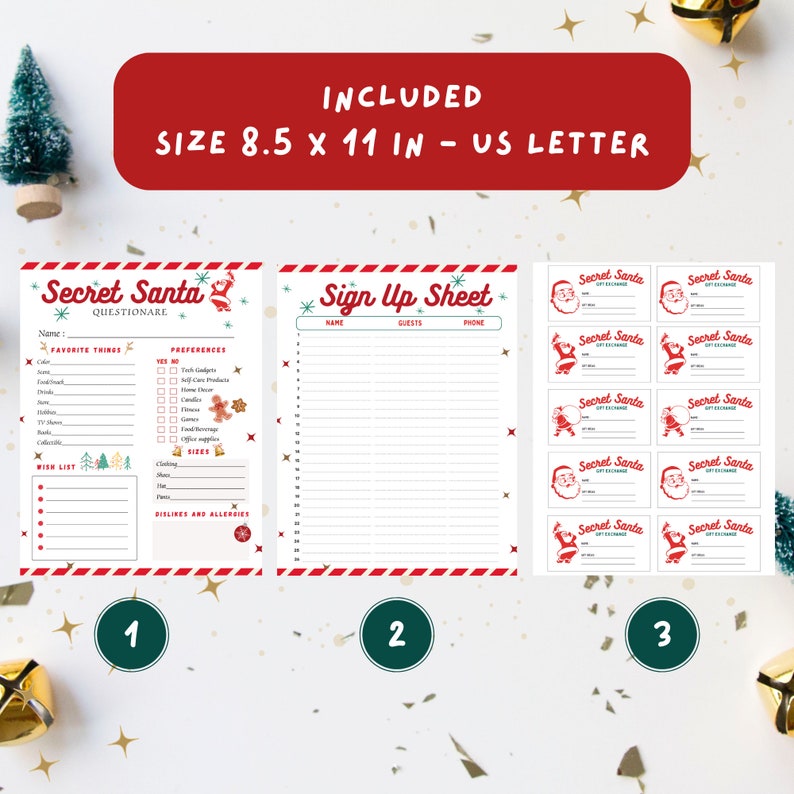 Secret Santa Questionnaire for Coworkers and Teachers Office Gift ...