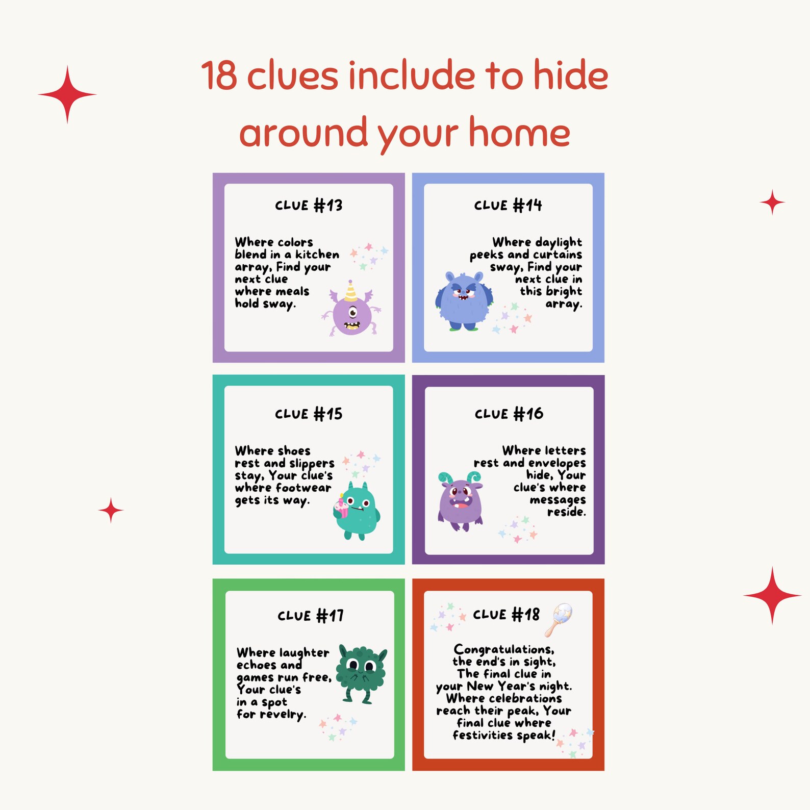 Indoor New Years Scavenger Hunt for Kids | Printable Editable Treasure ...