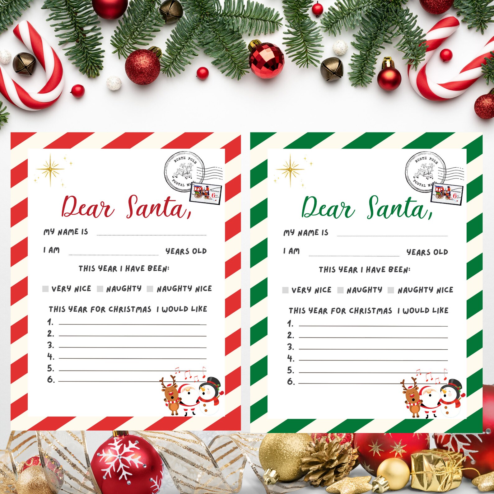 Letter to Santa PRINTABLE / Kids Letter to Santa / Santa Letter ...