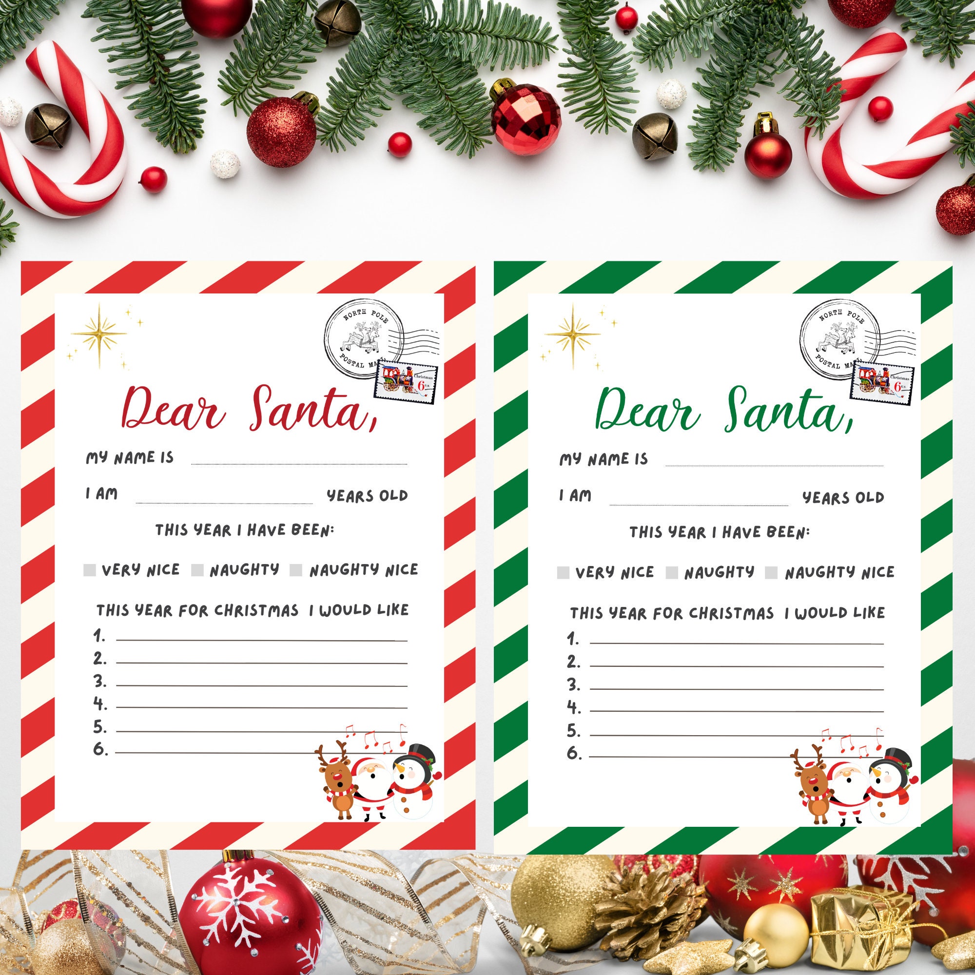 Letter to Santa PRINTABLE / Kids Letter to Santa / Santa Letter ...
