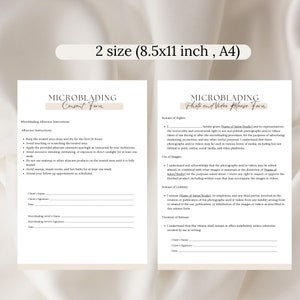 Professional Microblading Forms,editable Esthetician Templates ...