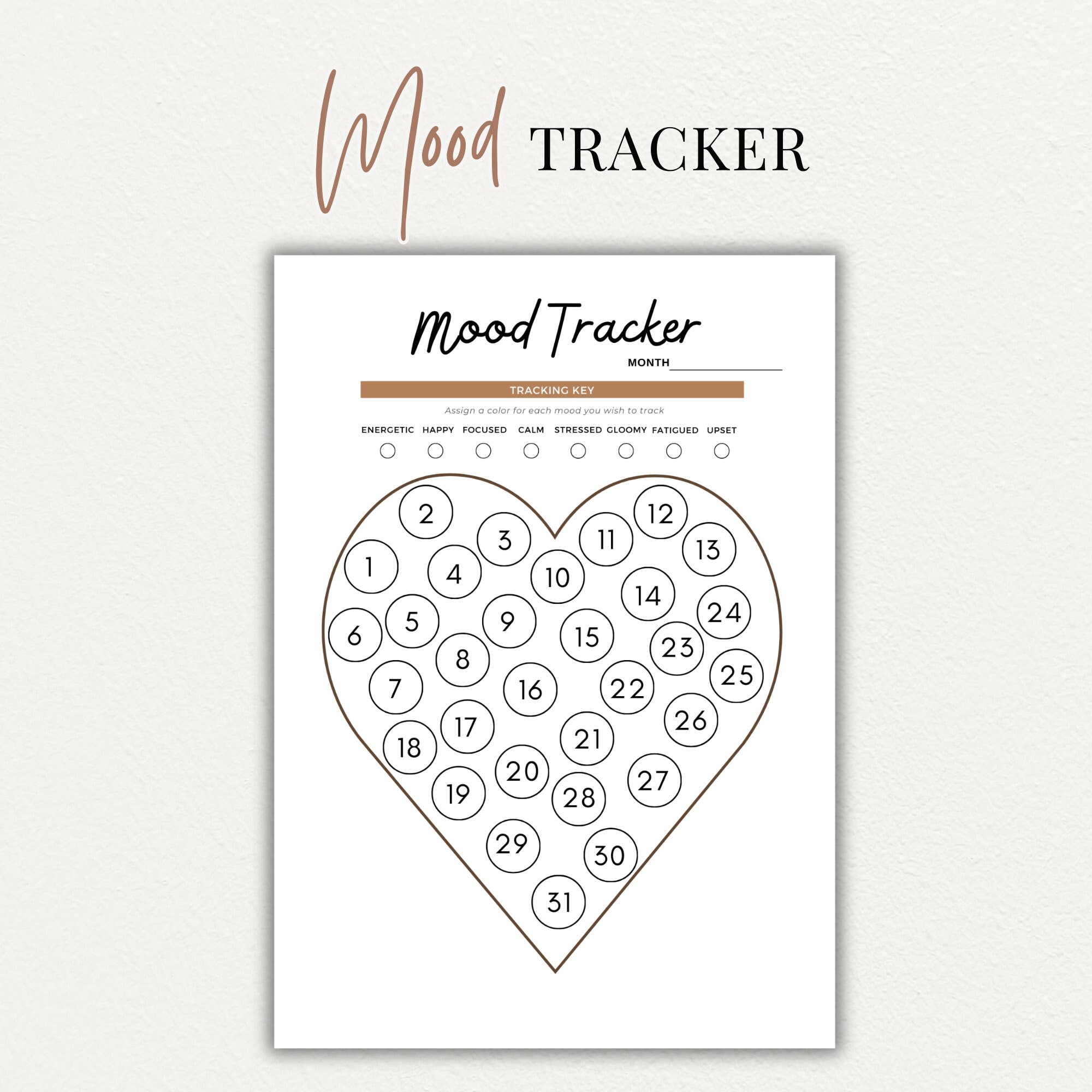 Mood Tracker A5 Journal Page PRINTABLE Tracker Daily Tracker Daily Mood ...