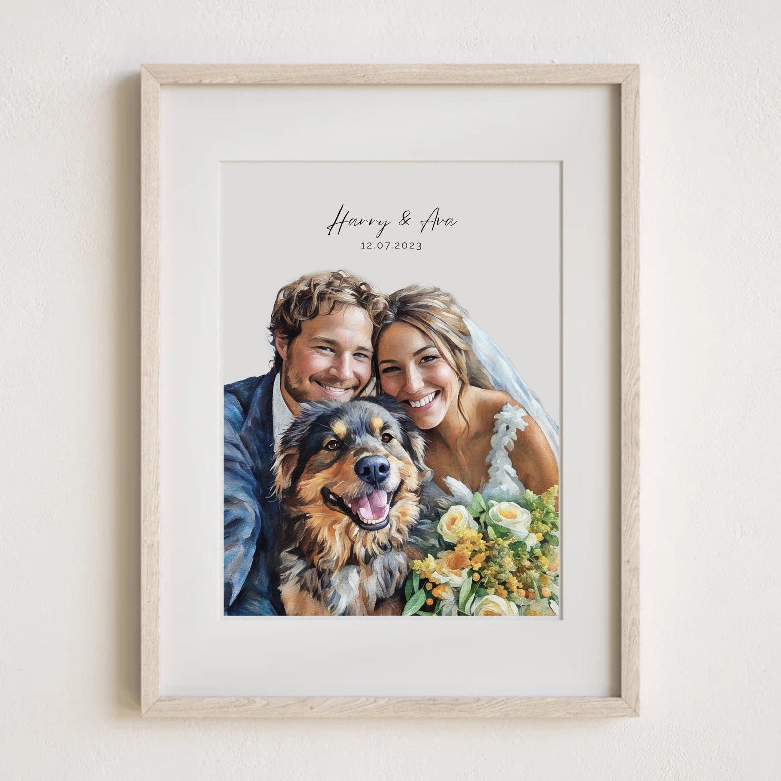 Custom Watercolor Portrait, Anniversary Present, Family Portrait ...