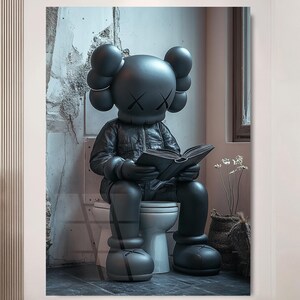 Kaws Bathroom Wall Art Tempered Glass Wall Art Kaws Gifts Kaws Wall Art ...